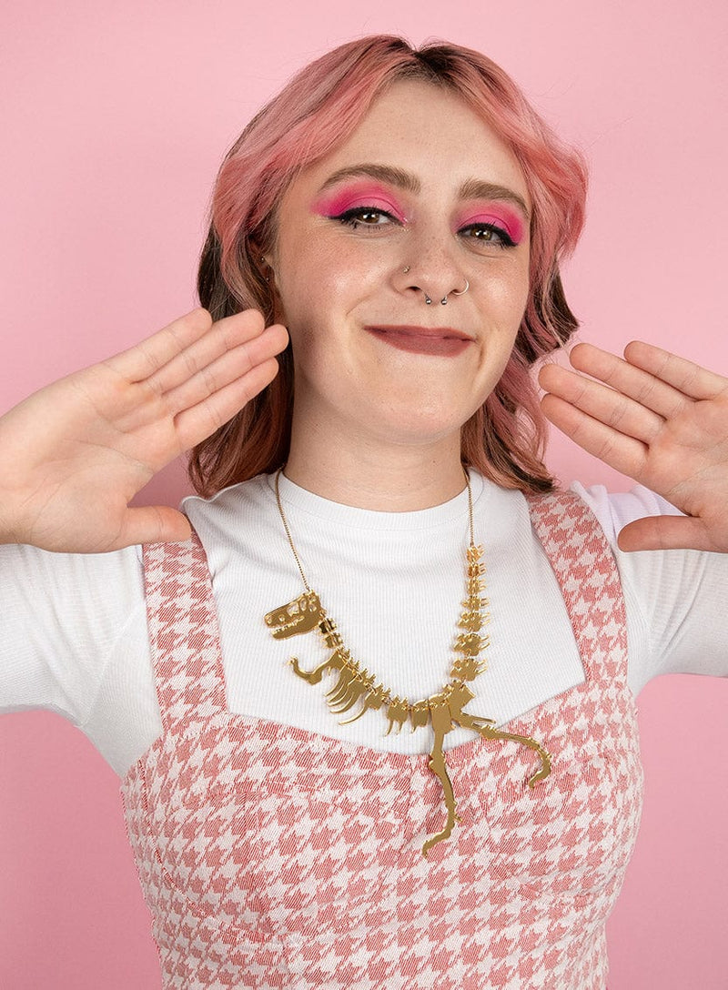 Gold T. rex Dinosaur Necklace | Tatty Devine – Tatty Devine