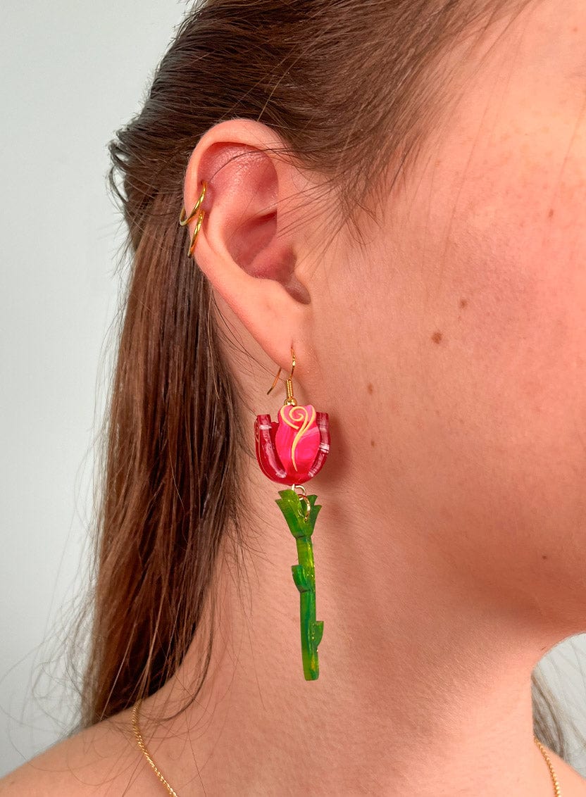 Pink Rose Necklace | Pearlescent Acrylic | Tatty Devine – Tatty Devine