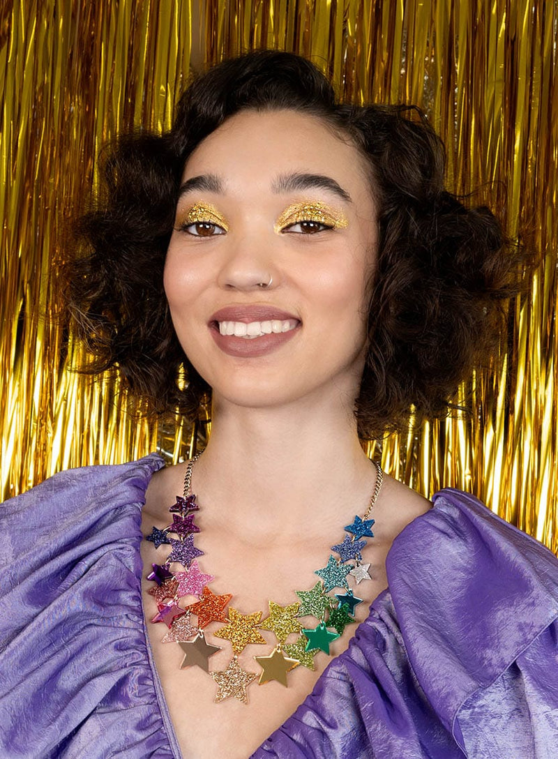 Star Statement Necklace made from Glitter Acrylic | Tatty Devine ...